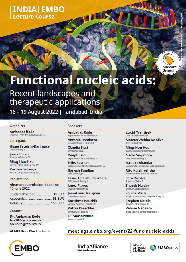 INDIA-EMBO Lecture Course 'Functional nucleic acidsにて招待講演を行いました(A02班 ...
